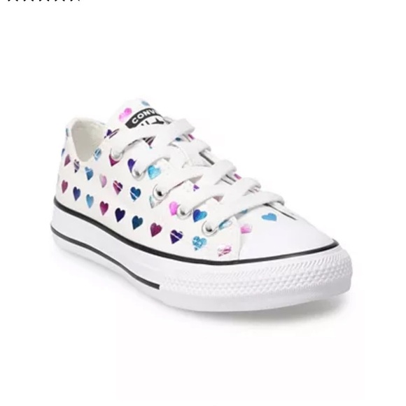 Converse | Shoes | Converse Chuck Taylor Low Top Metallic Hearts White ...
